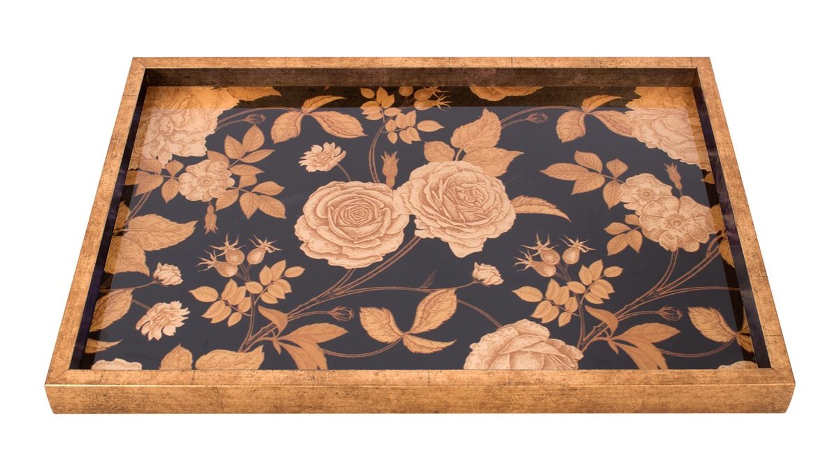 ARTE CASERO CAM BASKI ÇİÇEK TEPSİ 32X46 CM FİYATI - Vivense