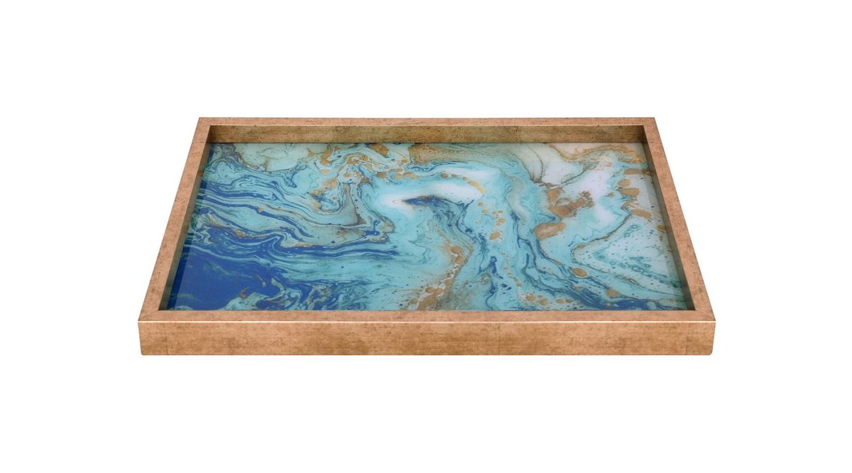 ARTE CASERO CAM BASKI MARBLE TEPSİ 32X46 CM FİYATI - Vivense