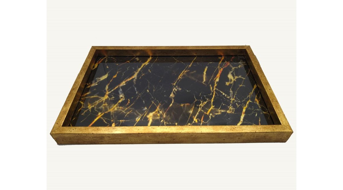 ARTE CASERO CAM BASKI MARBLE TEPSİ 22X37 CM FİYATI - Vivense