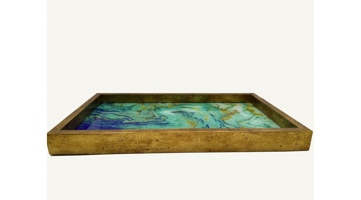 ARTE CASERO CAM BASKI MARBLE TEPSİ 22X37CM FİYATI - Vivense
