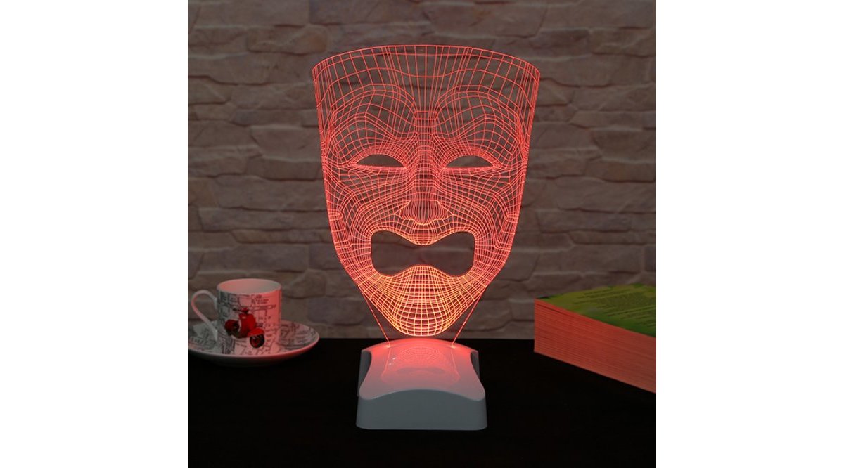 ÜÇ BOYUTLU TİYATRO MASKESİ ÜZGÜN SURAT LAMBA V23D183 FİYATI - Vivense