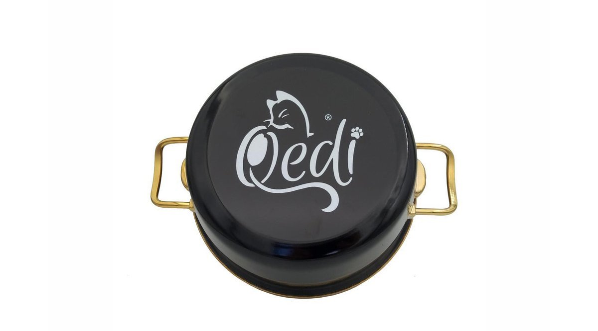 QEDİ EMAYE DERİN TENCERE 20CM SİYAH