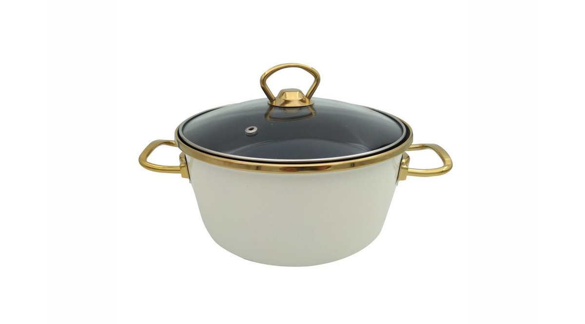 QEDİ EMAYE DERİN TENCERE 22CM KREM FİYATI - Vivense