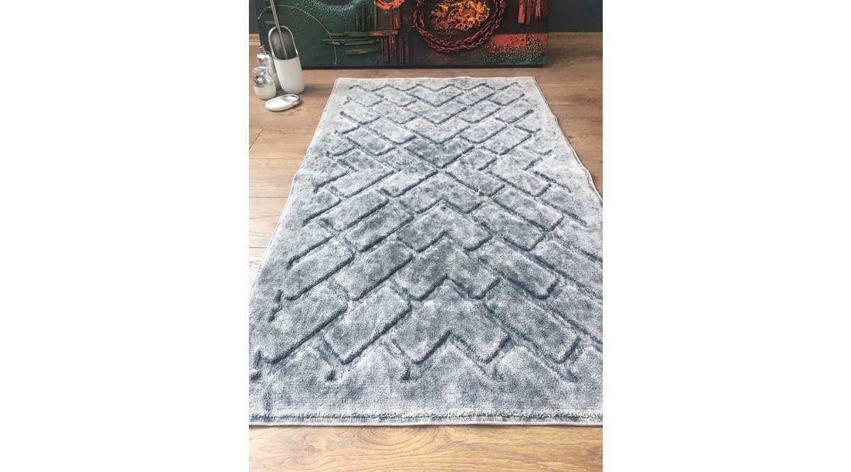 GİZ HOME SHU PAMUKLU HALI 80X150 GRİ PARKE