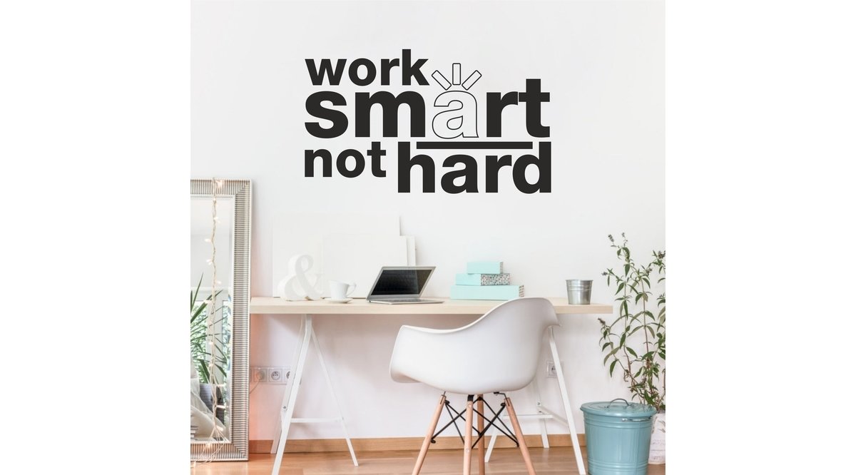 WORK SMART NOT HARD DUVAR STİCKERI 258 FİYATI - Vivense