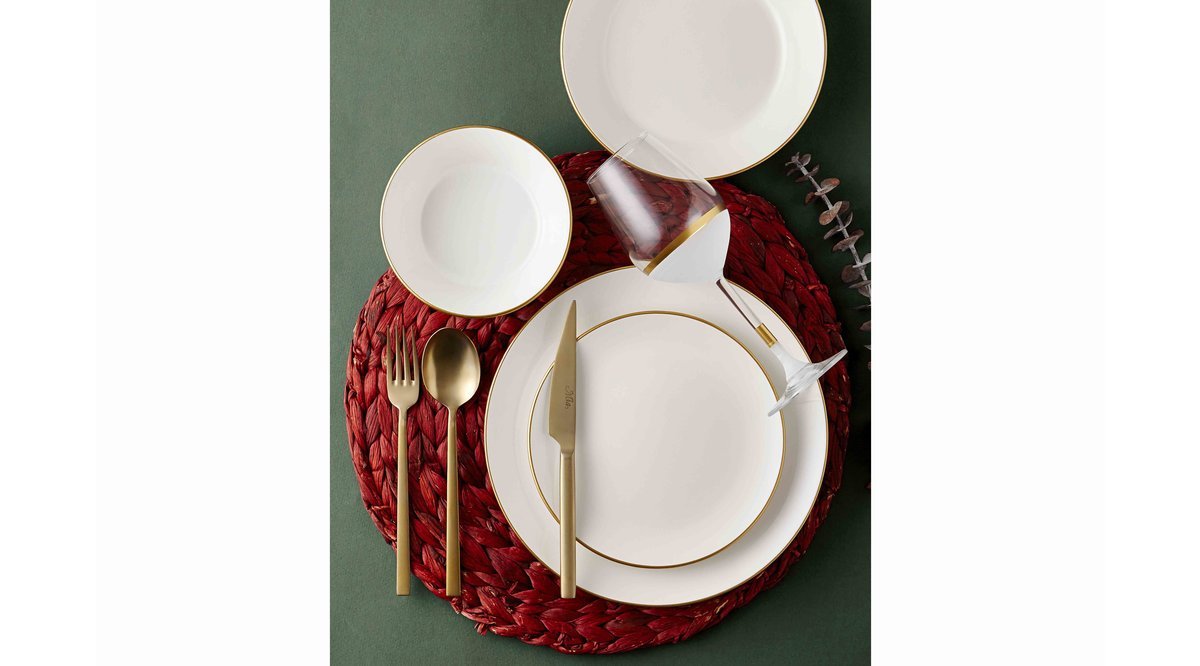 YEMEK SETİ 24 PARÇA GOLD FİYATI - Vivense