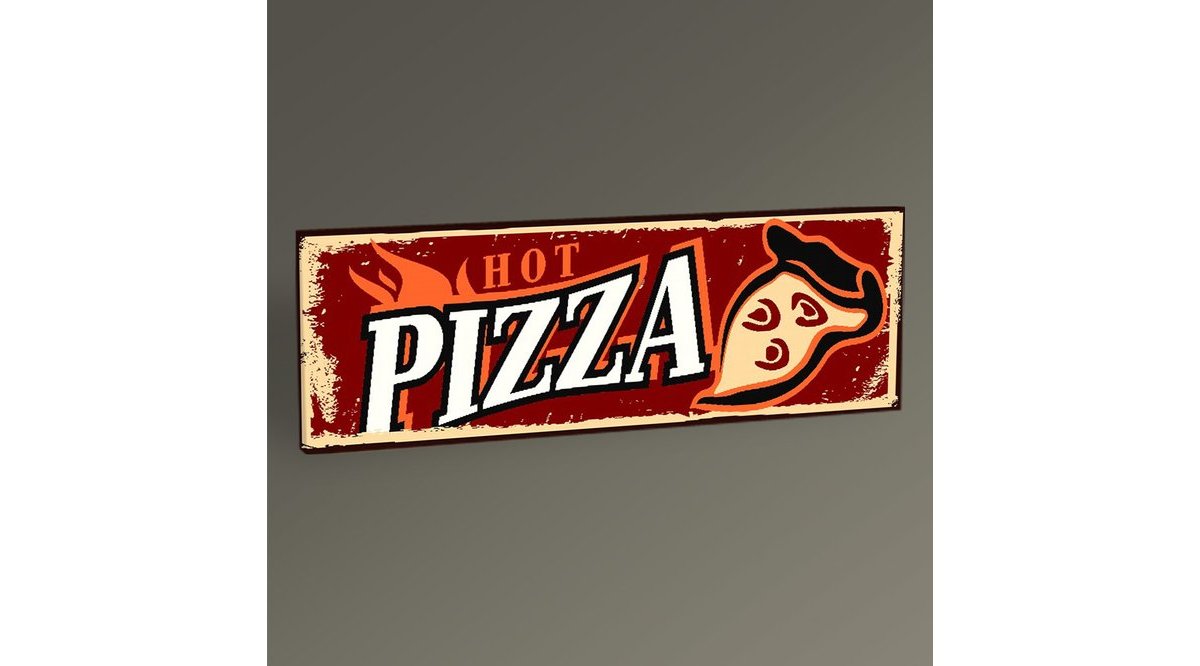 PİZZA VİNTAGE TABLO 01 60X20 FİYATI - Vivense