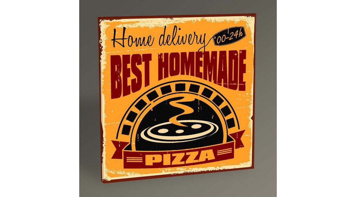 PİZZA VİNTAGE TABLO 03 100X100 FİYATI - Vivense