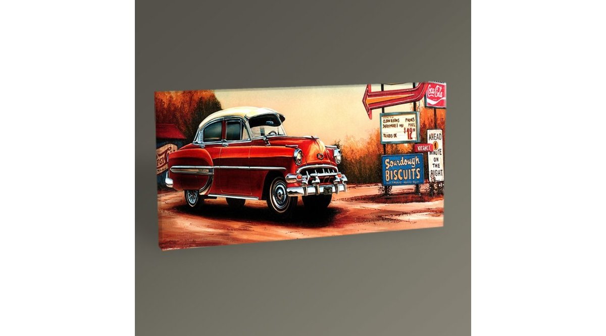 VİNTAGE CAR II TABLO 60X30 FİYATI - Vivense
