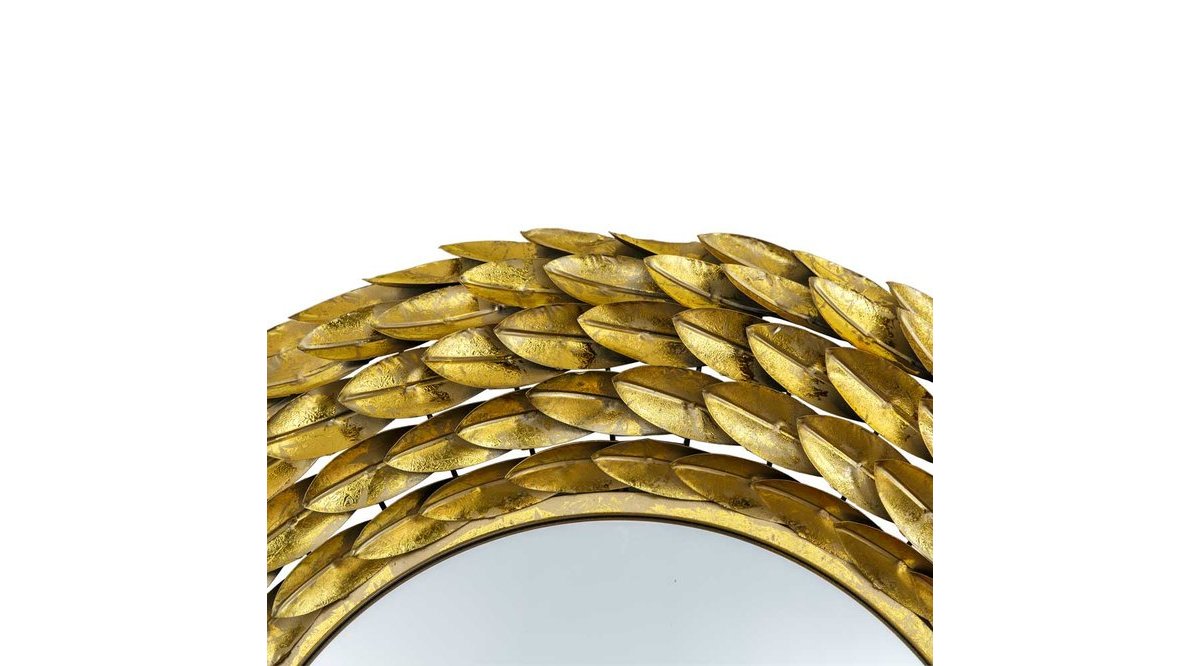 LUX LEAF GOLD DUVAR AYNASI 77X77 CM FİYATI - Vivense