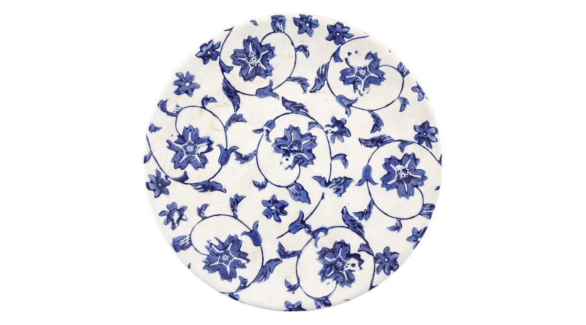 VİTALE SOİL MAVİ ÇİNİ DESENLİ DEKORATİF TABAK FİYATI - Vivense