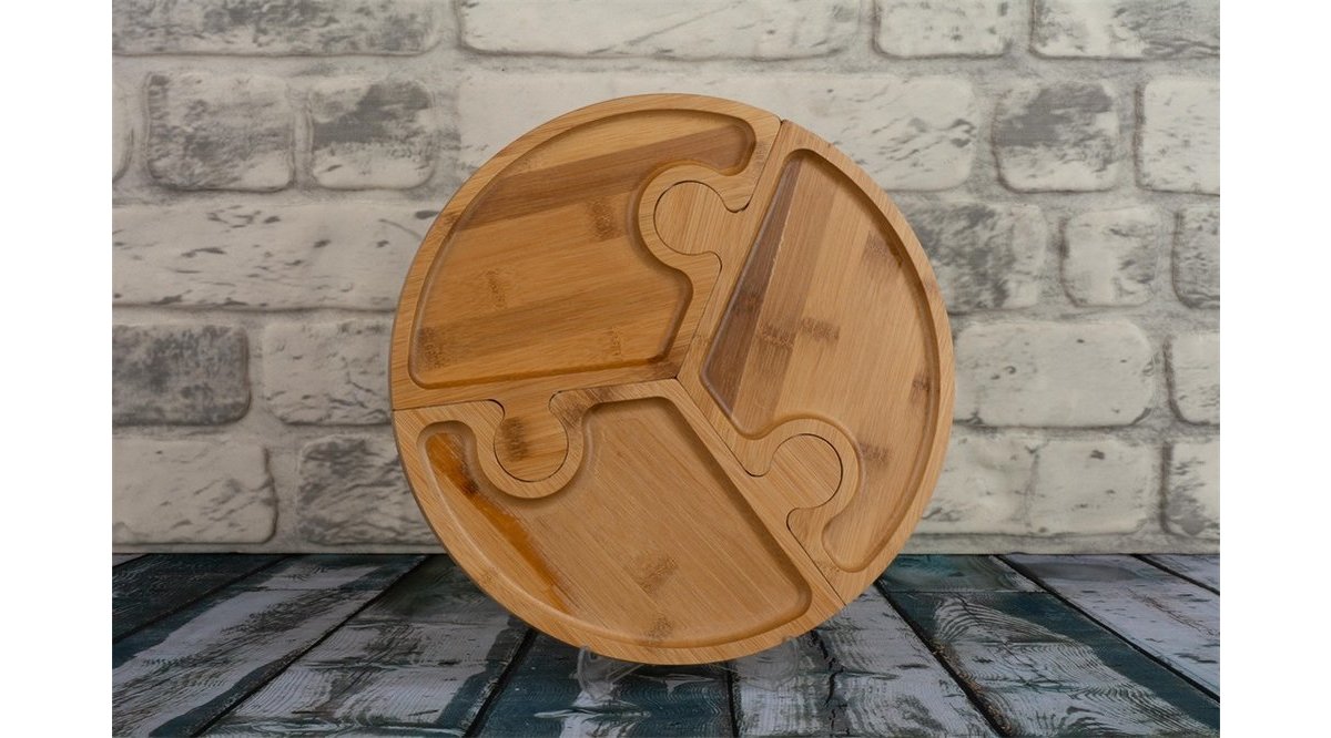 BAMBU ÜÇLÜ PUZZLE TABAK