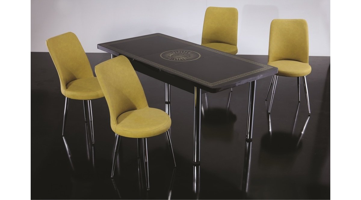 VERSACE SİYAH MUTFAK MASA TAKIMI 4'LÜ SET FİYATI - Vivense